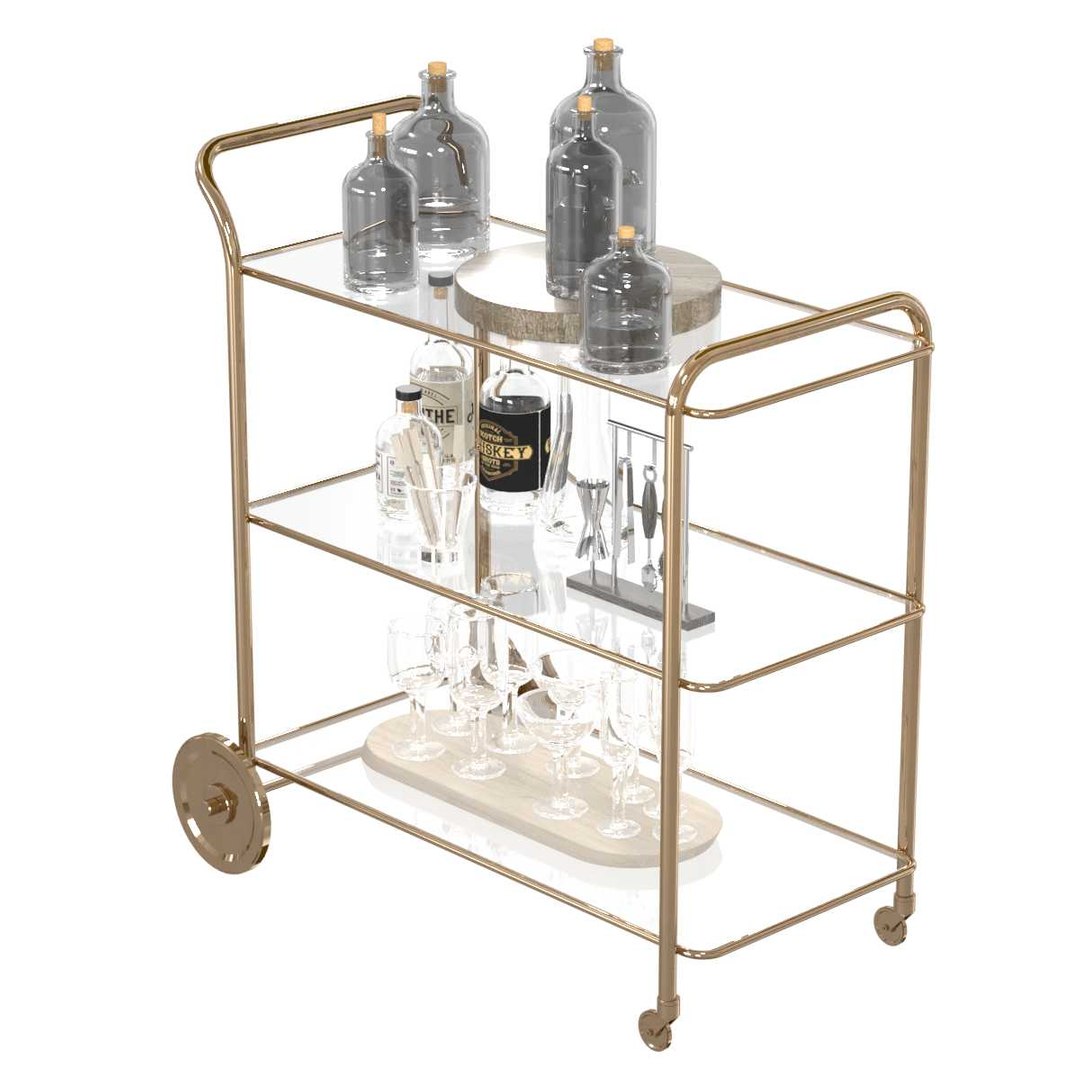 3D Bar Cart Terrace Trolley - TurboSquid 1556952