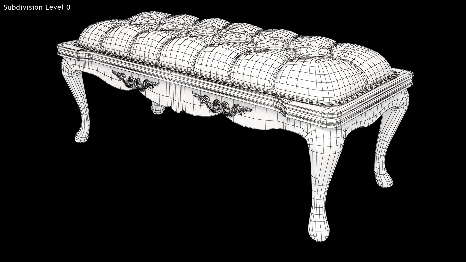 3D model Victorian Bed Bench - TurboSquid 2103730