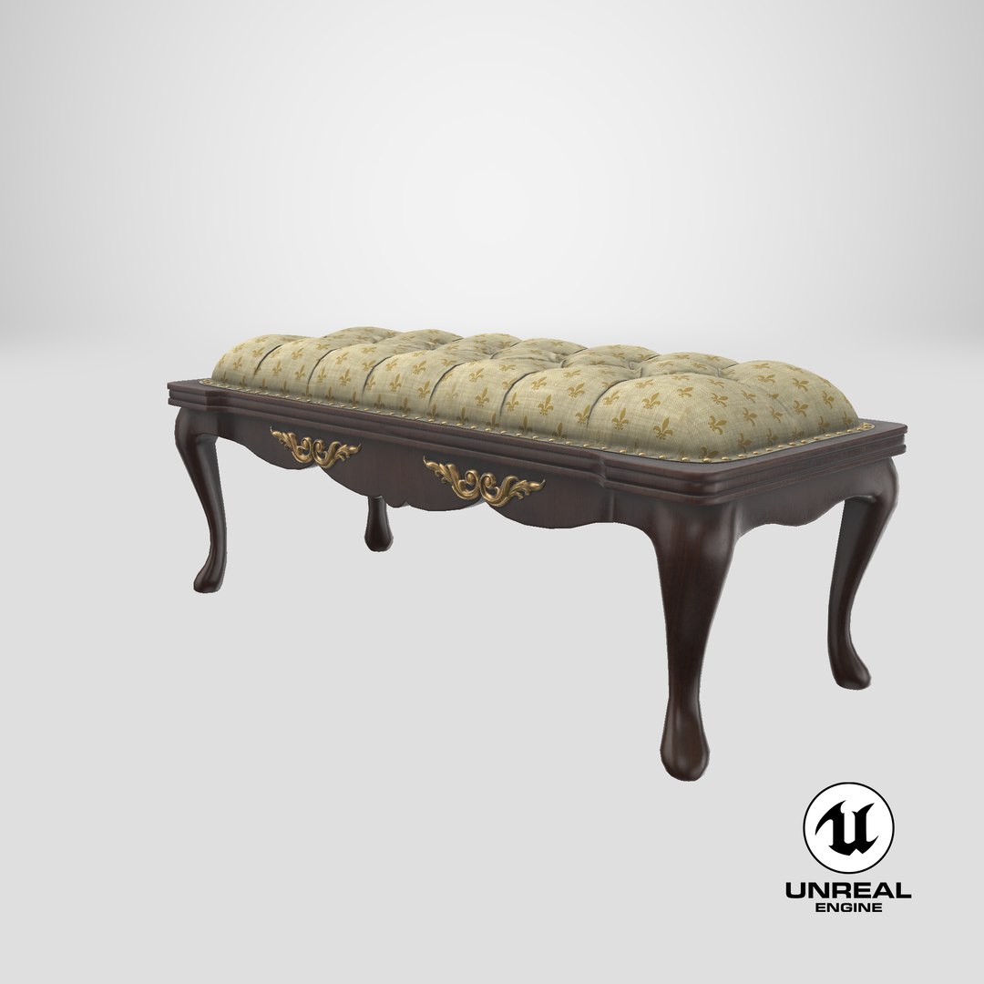 3D model Victorian Bed Bench - TurboSquid 2103730