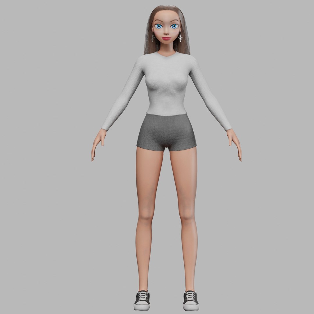 Pretty Beautiful Girl V30093 3D Model - TurboSquid 2263334