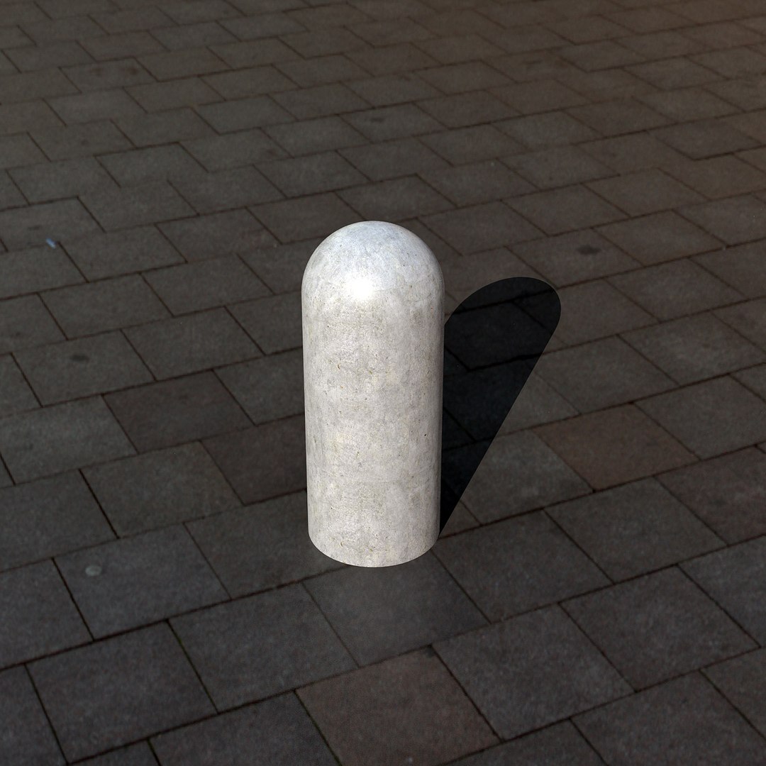 3d Concrete Bollards Model