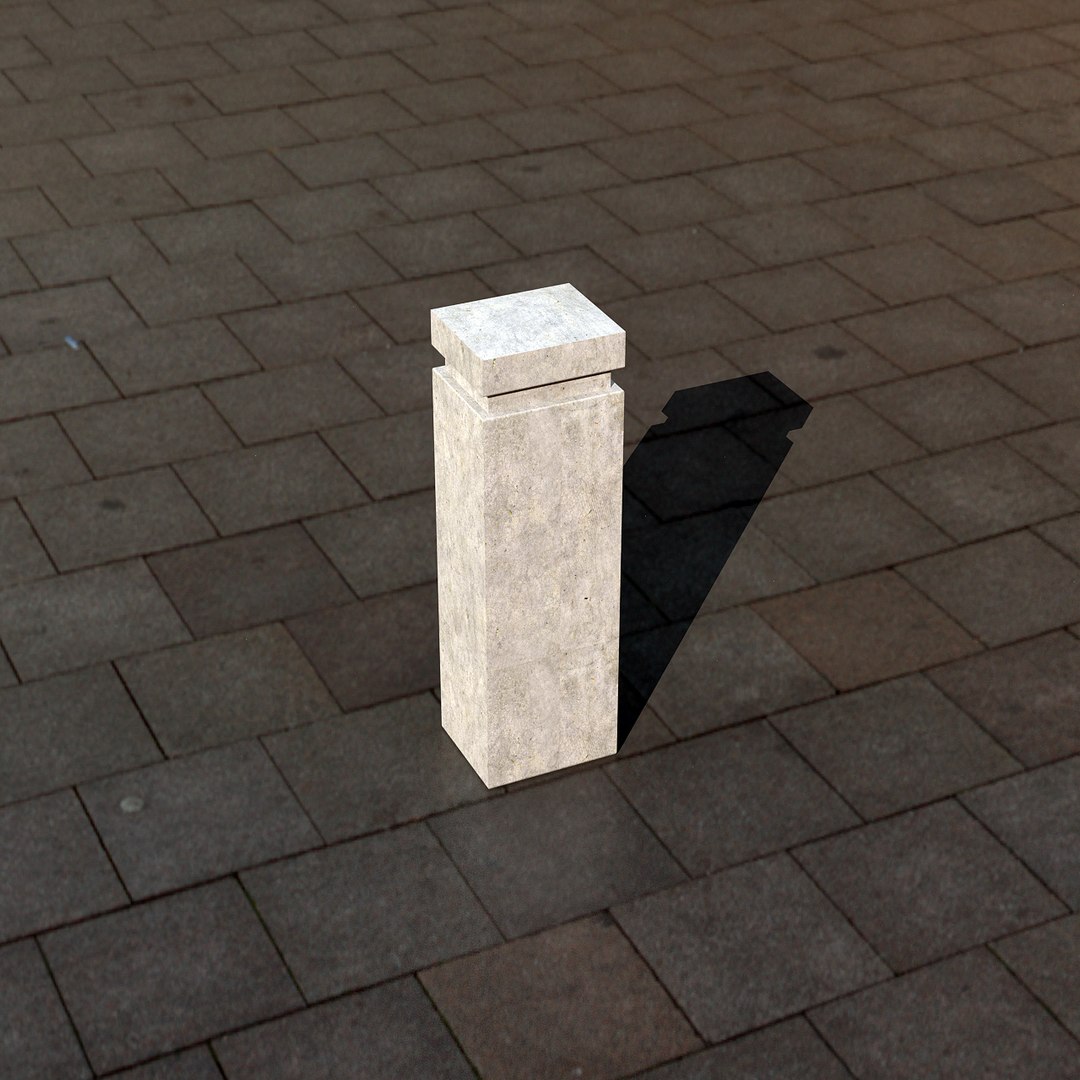 3d Concrete Bollards Model