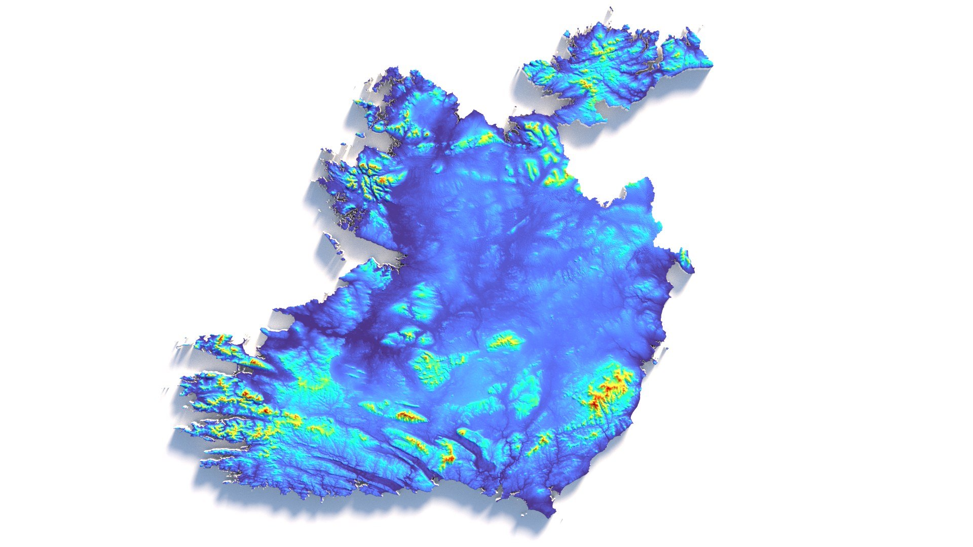 3D Ireland Terrain Map Model - TurboSquid 2336186