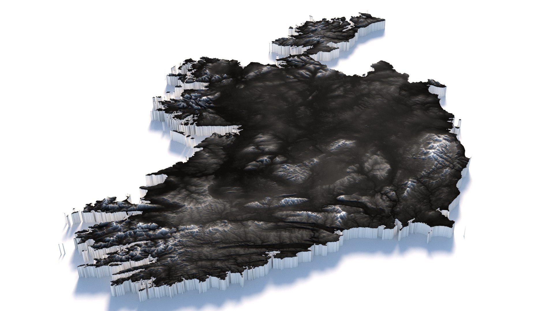 3D Ireland Terrain Map Model - TurboSquid 2336186