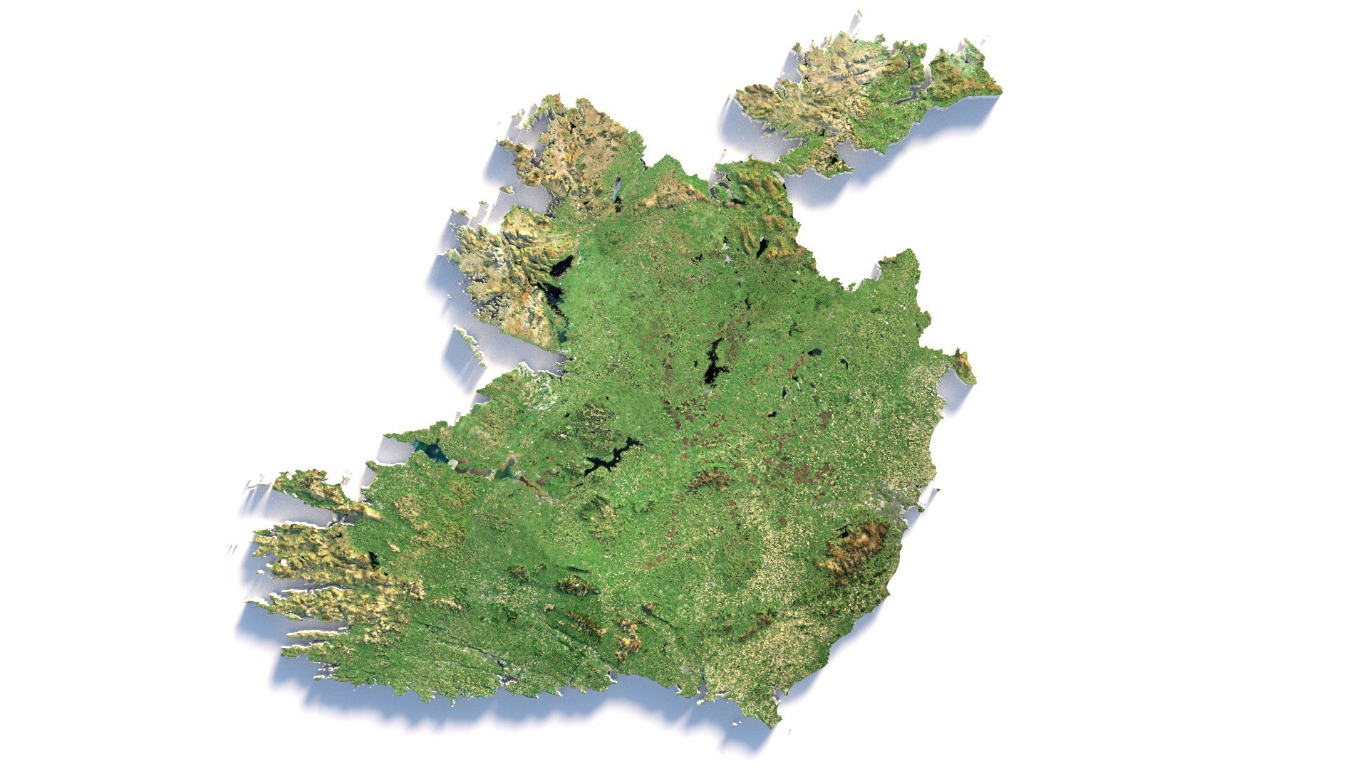 3D Ireland Terrain Map Model - TurboSquid 2336186