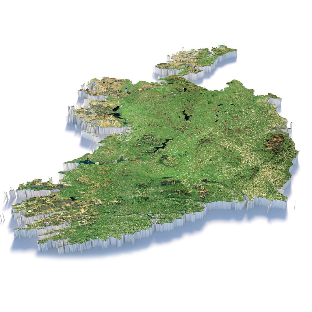 3D Ireland Terrain Map Model - TurboSquid 2336186