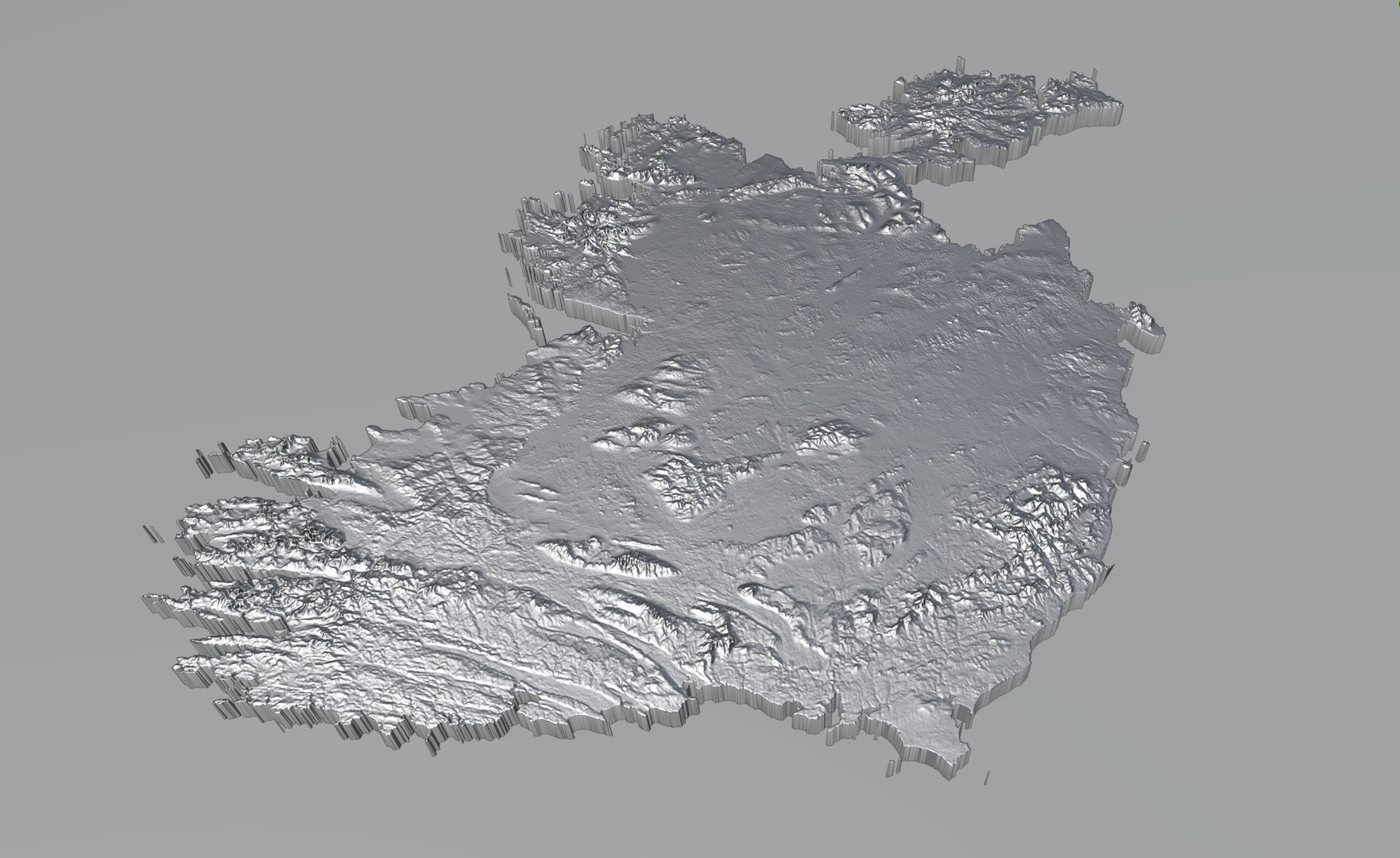 3D Ireland Terrain Map Model - TurboSquid 2336186