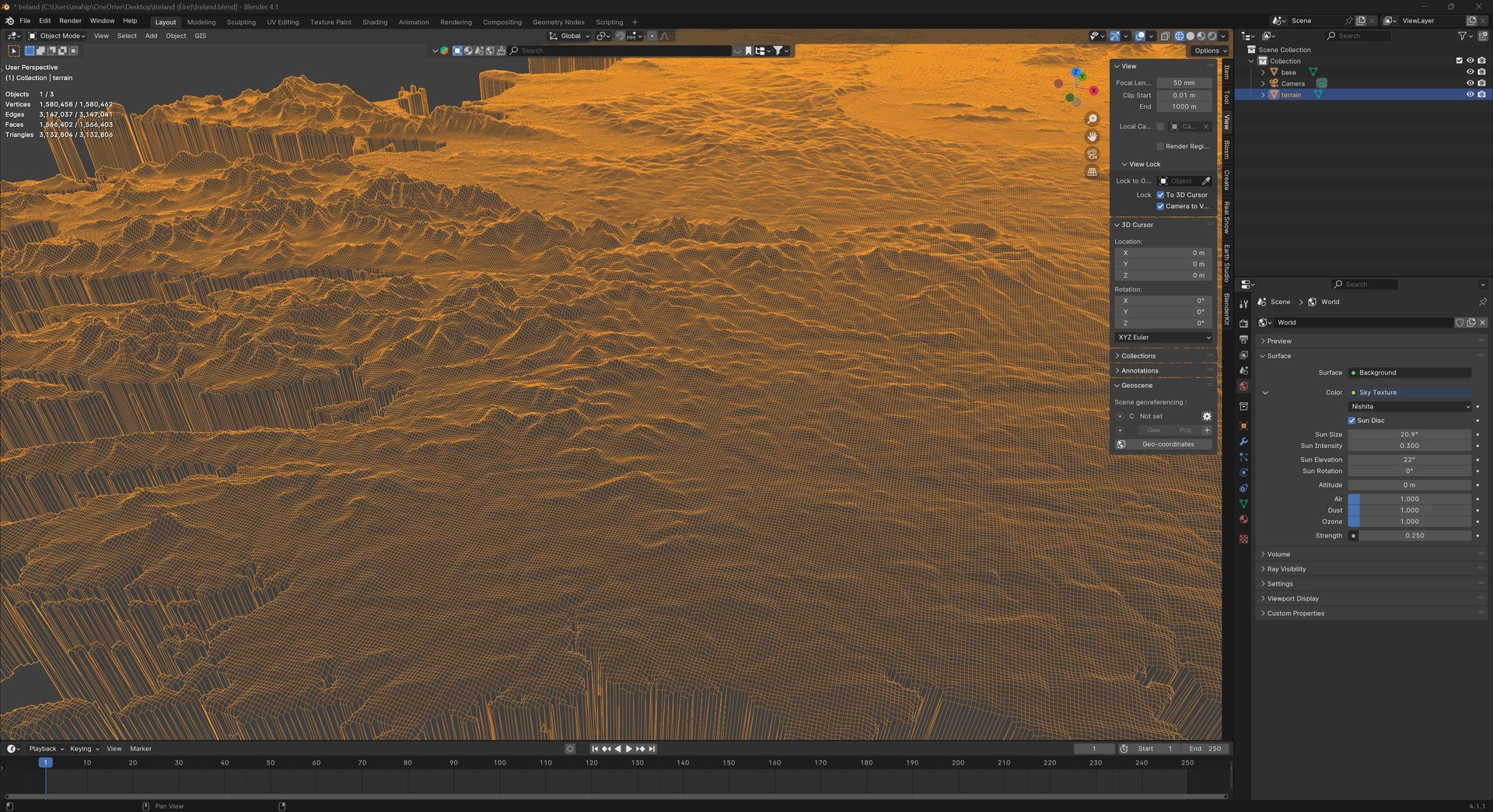 3D Ireland Terrain Map Model - TurboSquid 2336186