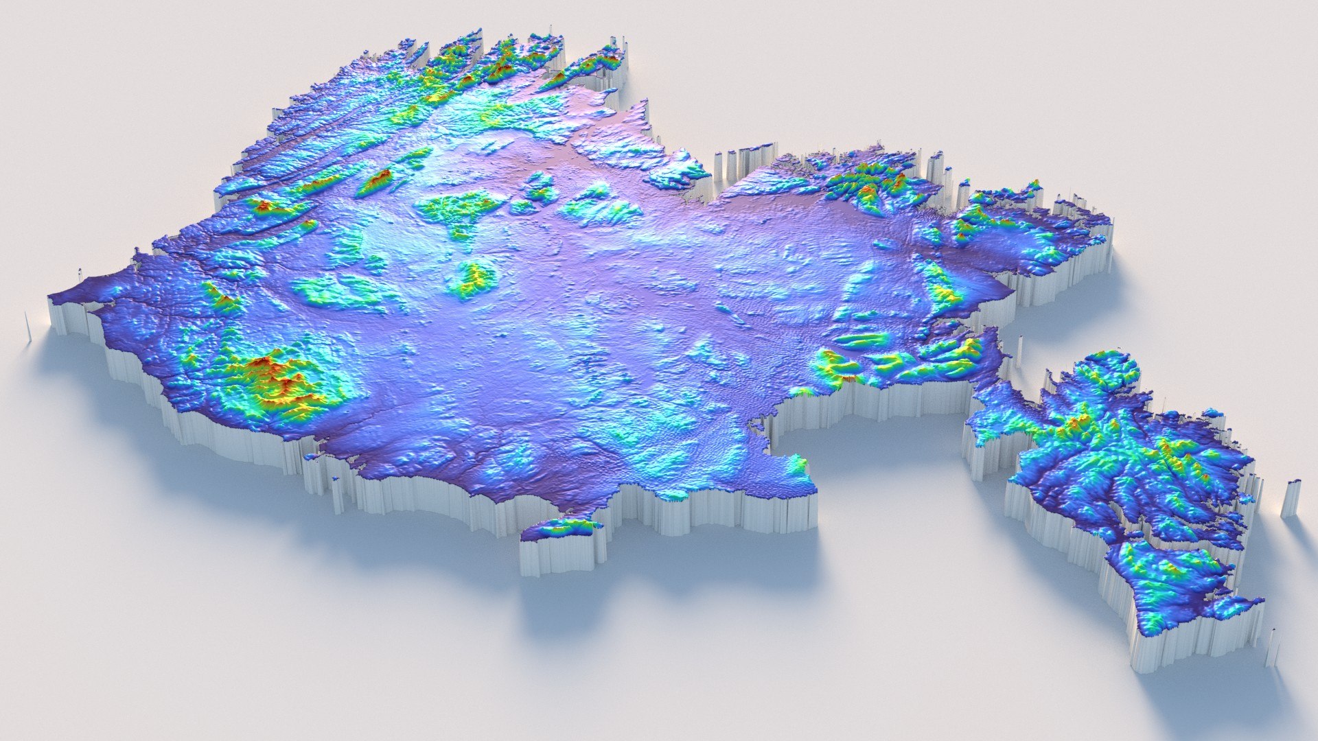 3D Ireland Terrain Map Model - TurboSquid 2336186