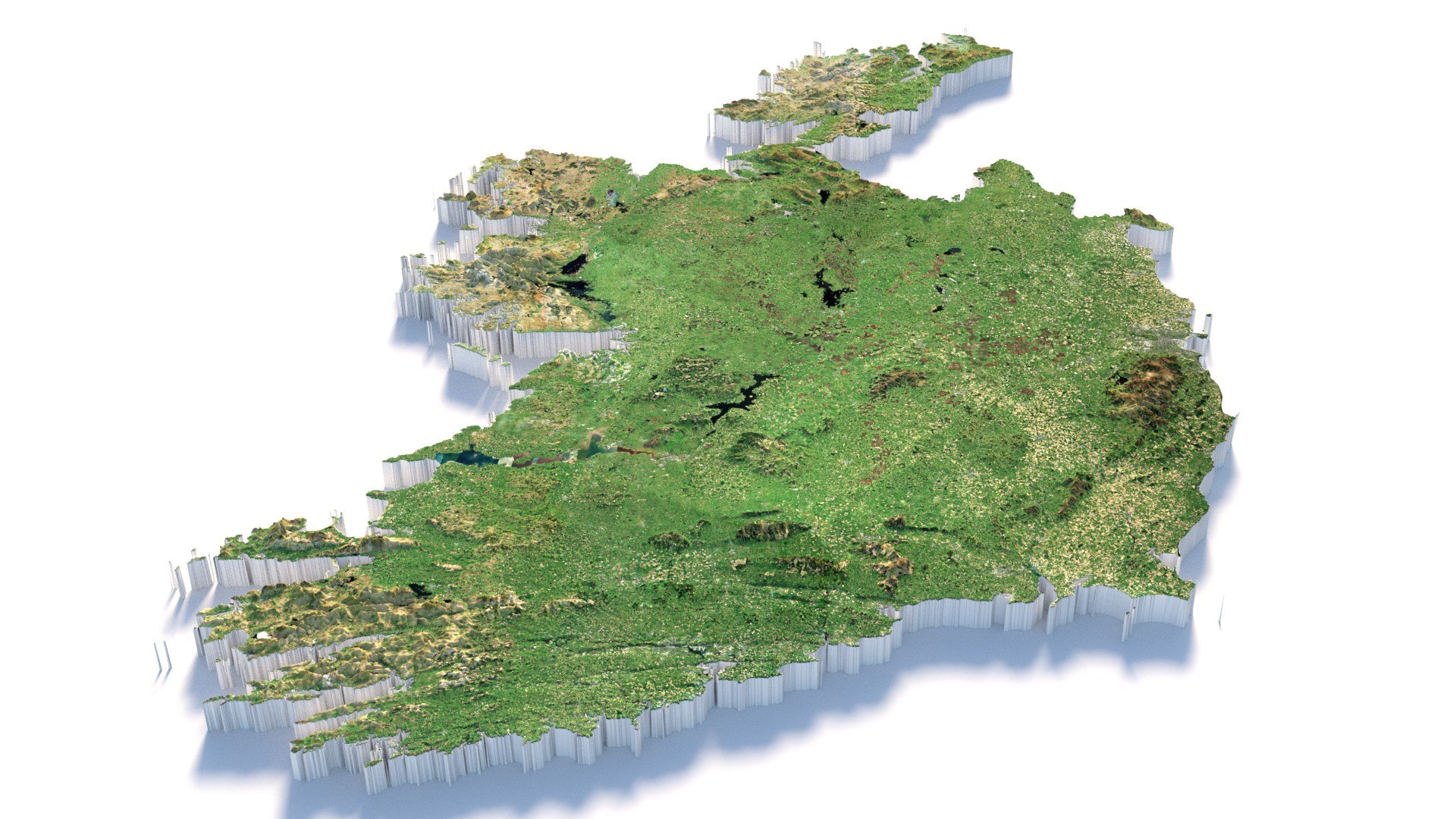 3D Ireland Terrain Map Model - TurboSquid 2336186
