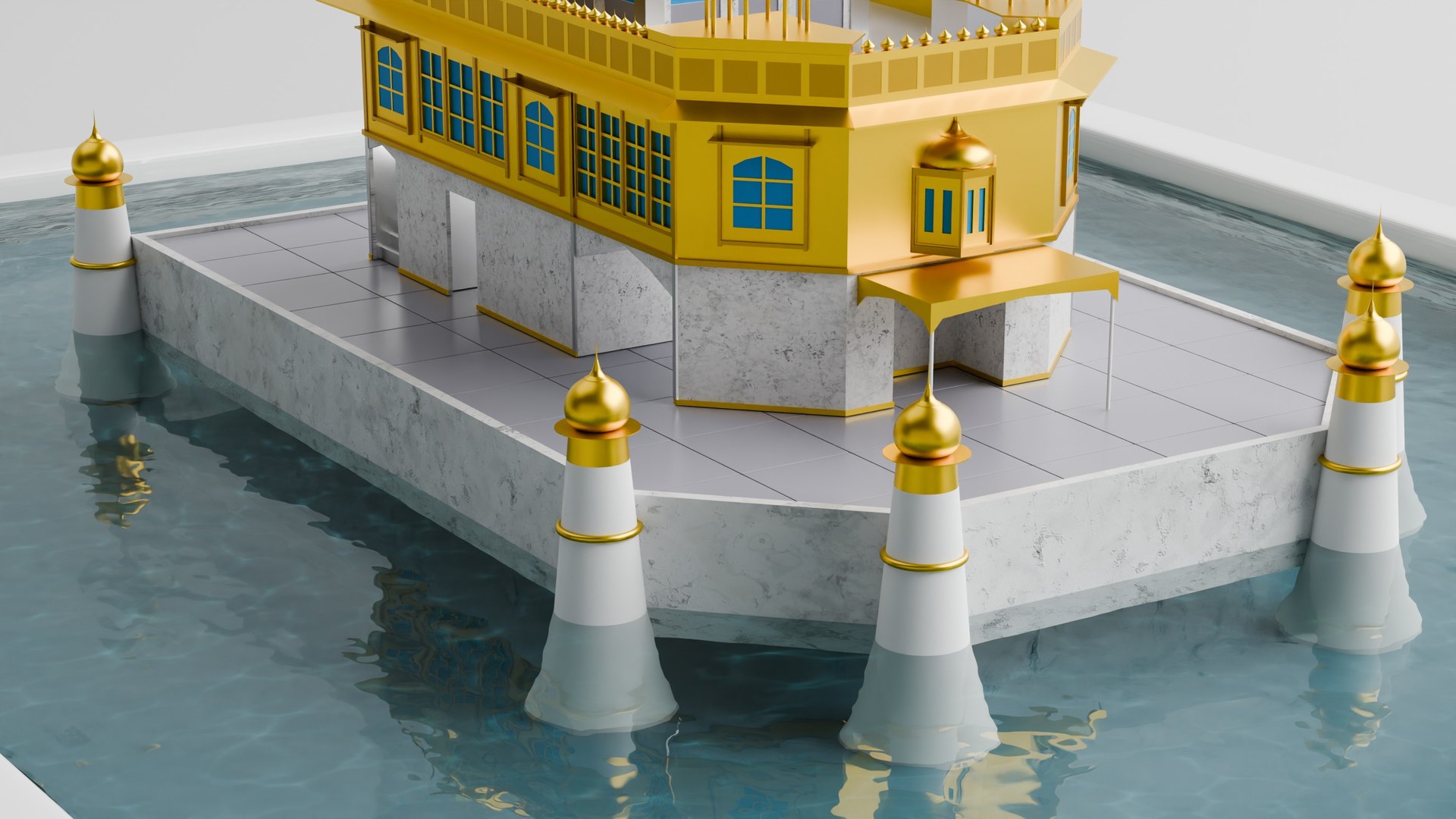 3D Golden Temple 3D Model Model - TurboSquid 2414240