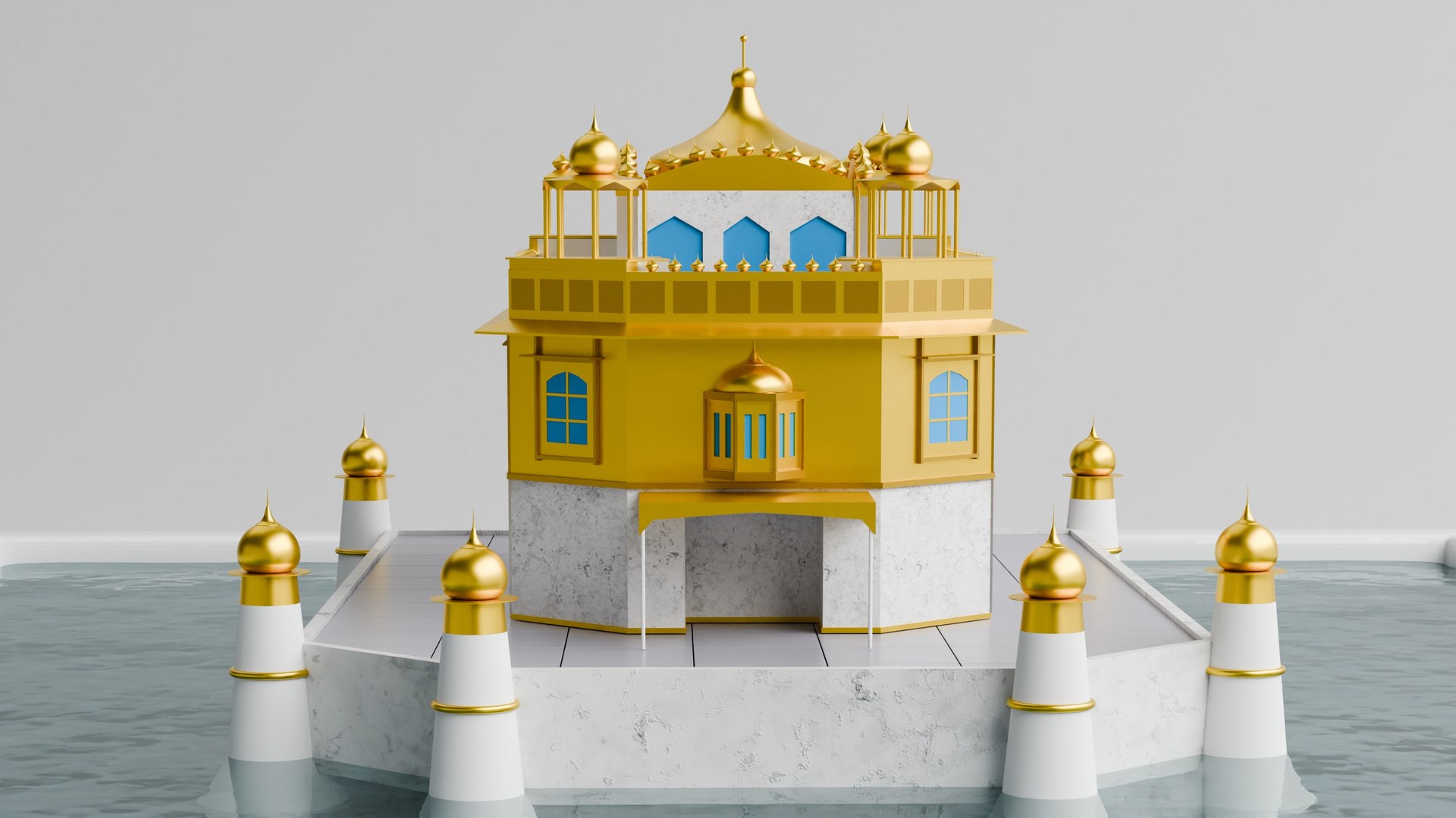 3D Golden Temple 3D Model Model - TurboSquid 2414240