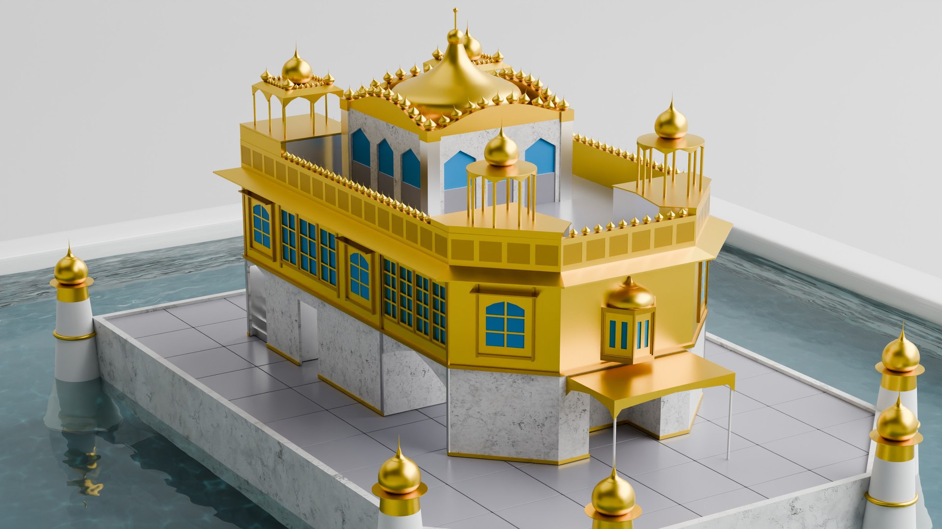 3D Golden Temple 3D Model Model - TurboSquid 2414240