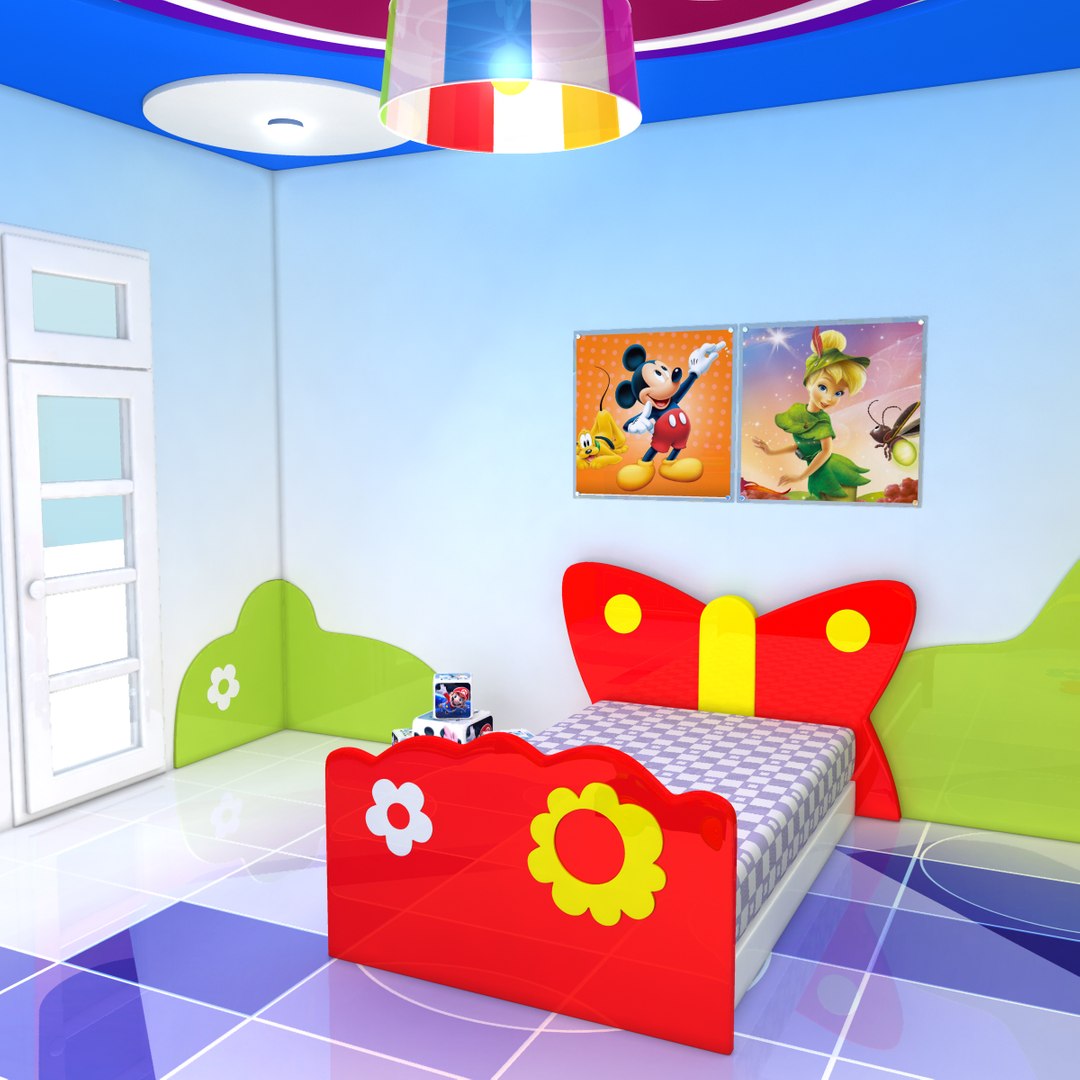 3d Obj Cartoon Bed
