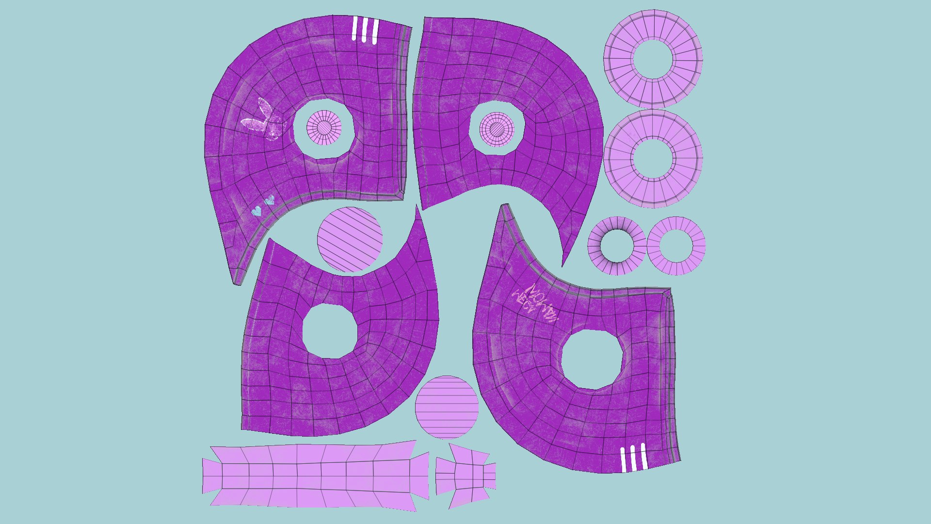 Megaman Helmet 04 Pink Female - Character Design Fashion 3D model ...