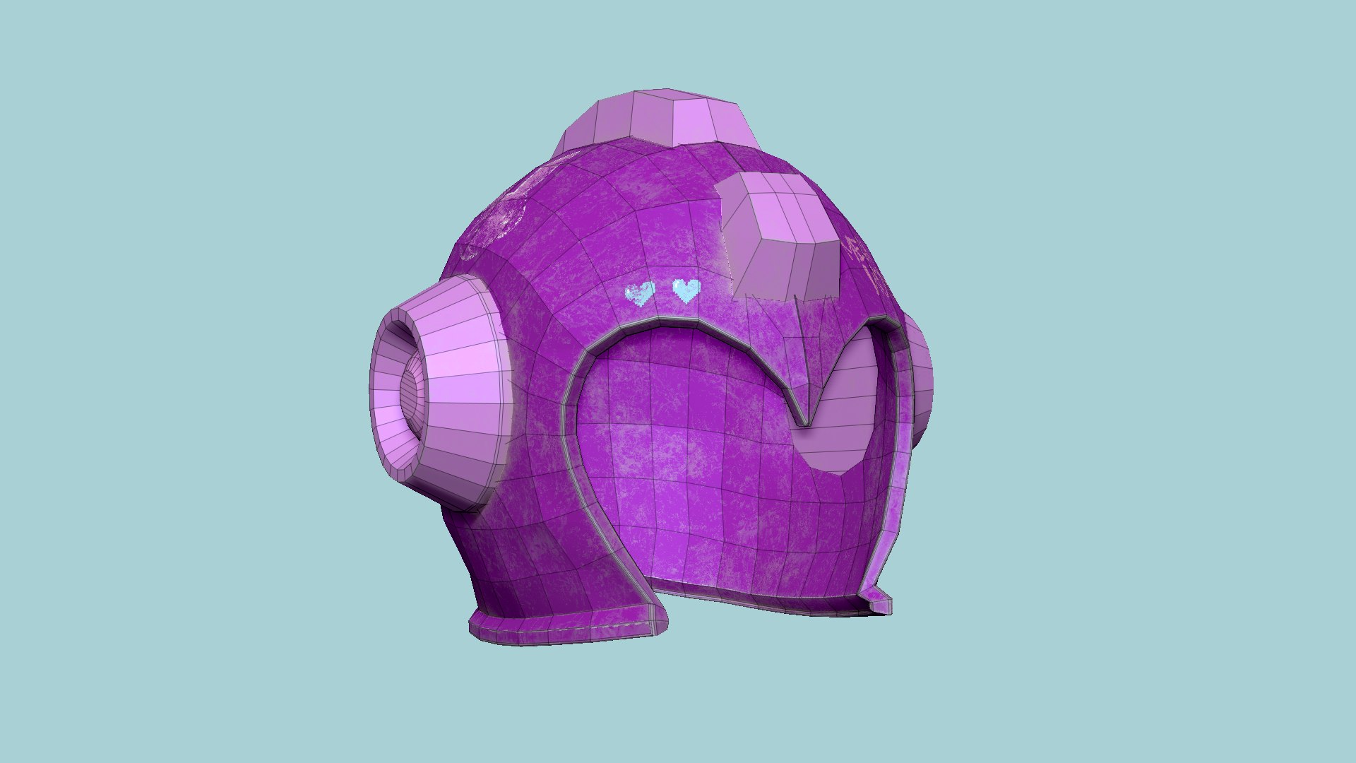 Megaman Helmet 04 Pink Female - Character Design Fashion 3D model ...