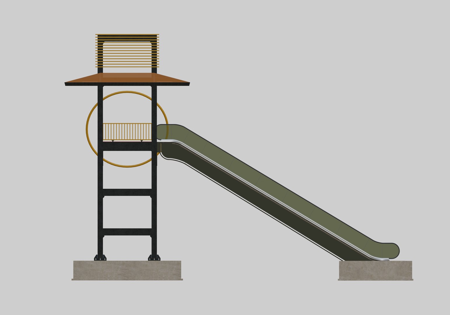 Steel Pedestrian Bridge-Escalator-Tower Column Type-28 3D Model ...