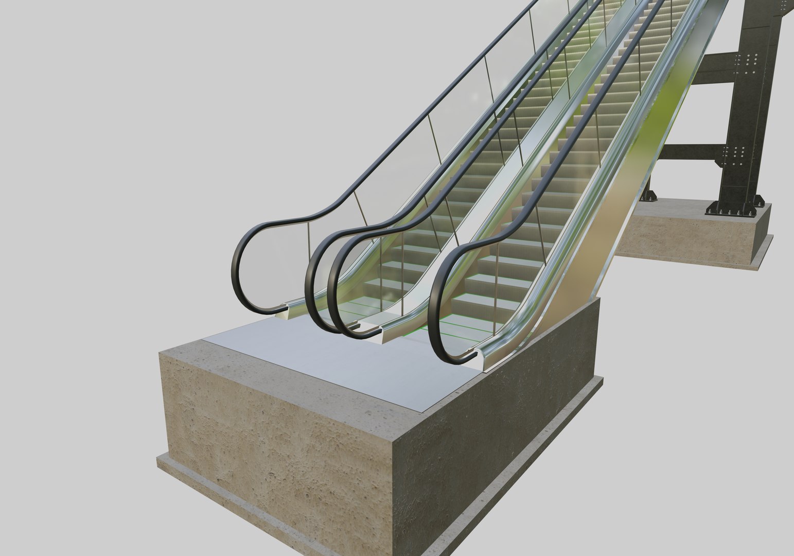Steel Pedestrian Bridge-Escalator-Tower Column Type-28 3D Model ...