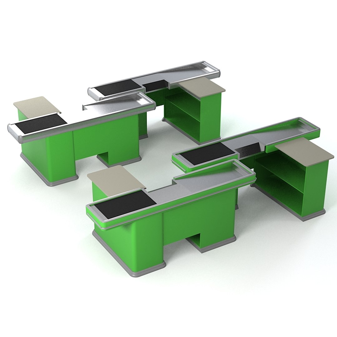 Supermarket Cash Table 3d Model
