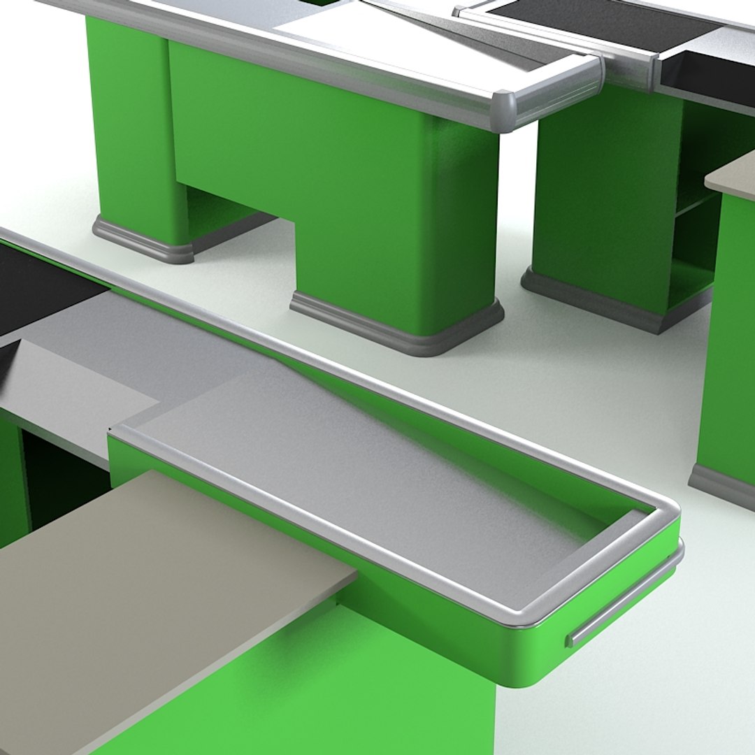 Supermarket Cash Table 3d Model