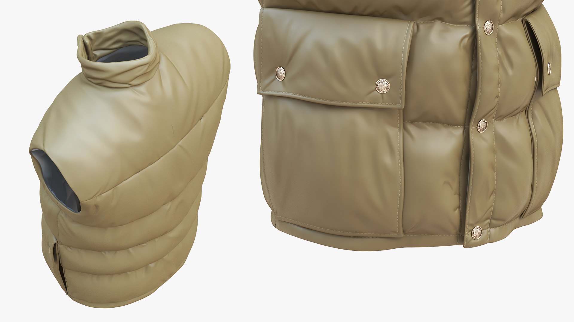 3D Padded Sleeveless Vest Model - TurboSquid 2386260