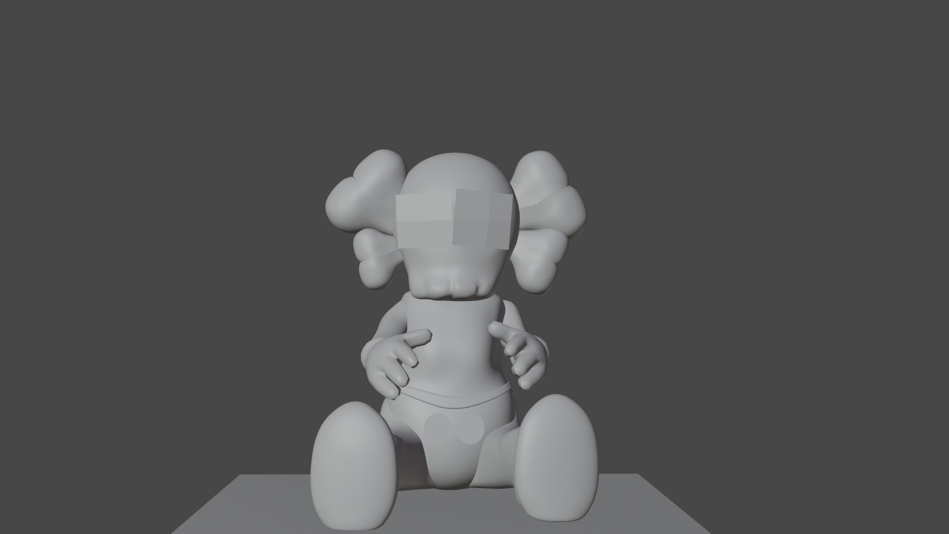Black Kaws Golden Eyes 3D - TurboSquid 1657723