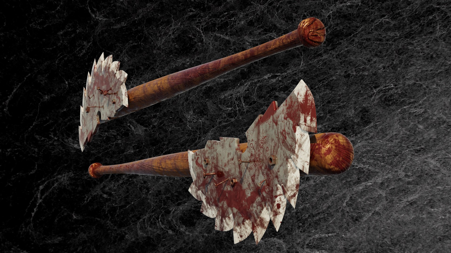 3D Model POST APOCALYPTIC MELEE WEAPON BAT BLOODY VARIANT - TurboSquid ...