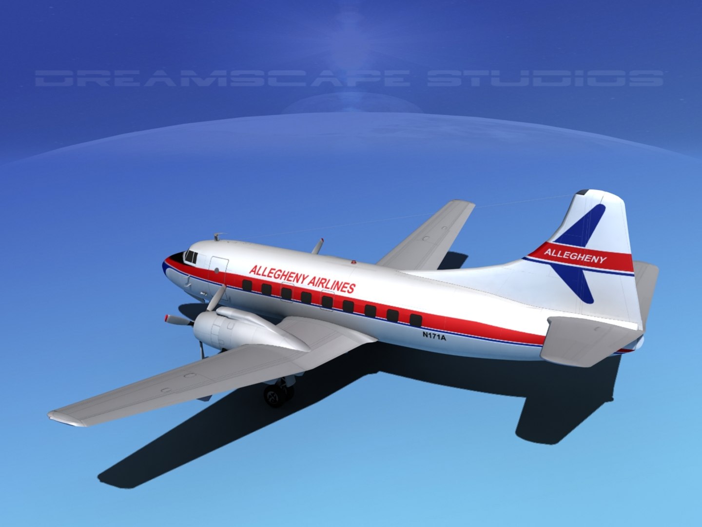 3ds max propellers martin 202 airliners