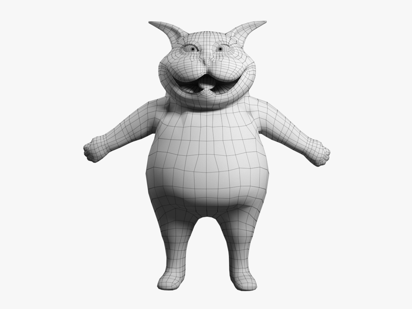 3D Cartoon Fat Cat Model - TurboSquid 1151418