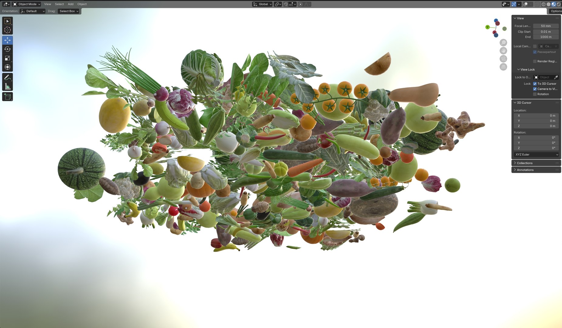 3D Vegetables Pile Model - TurboSquid 2460450