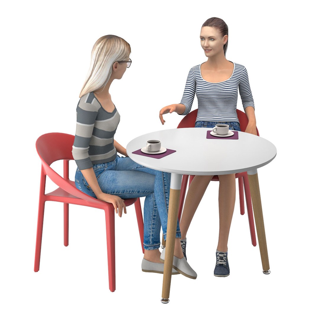 Girls Talks Cafe Table Model - TurboSquid 1572504