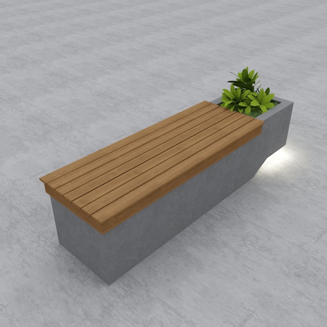 3D street bench modern seat - TurboSquid 1458035