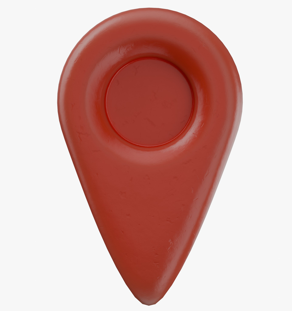 Simple Red Scratched Plastic Map Marker Model - TurboSquid 2343538