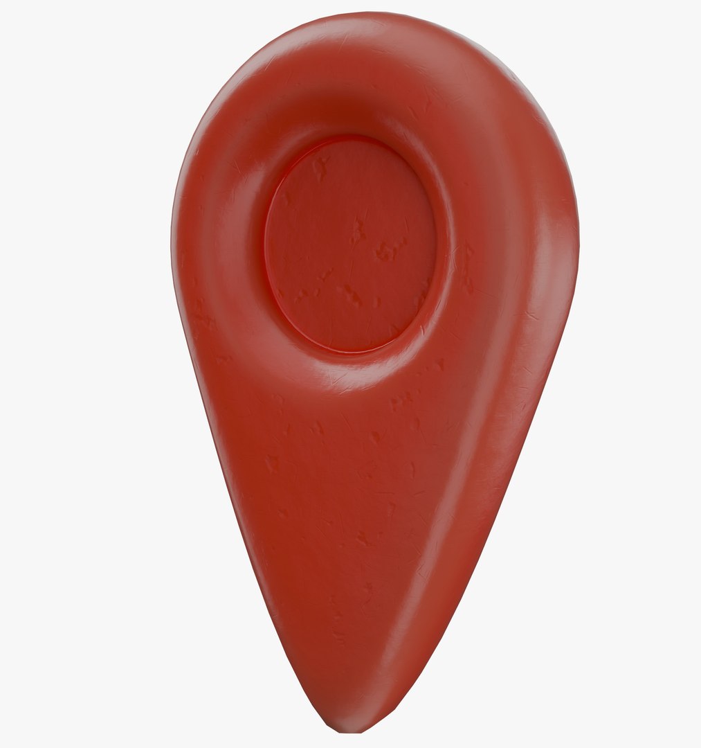 Simple Red Scratched Plastic Map Marker Model - TurboSquid 2343538