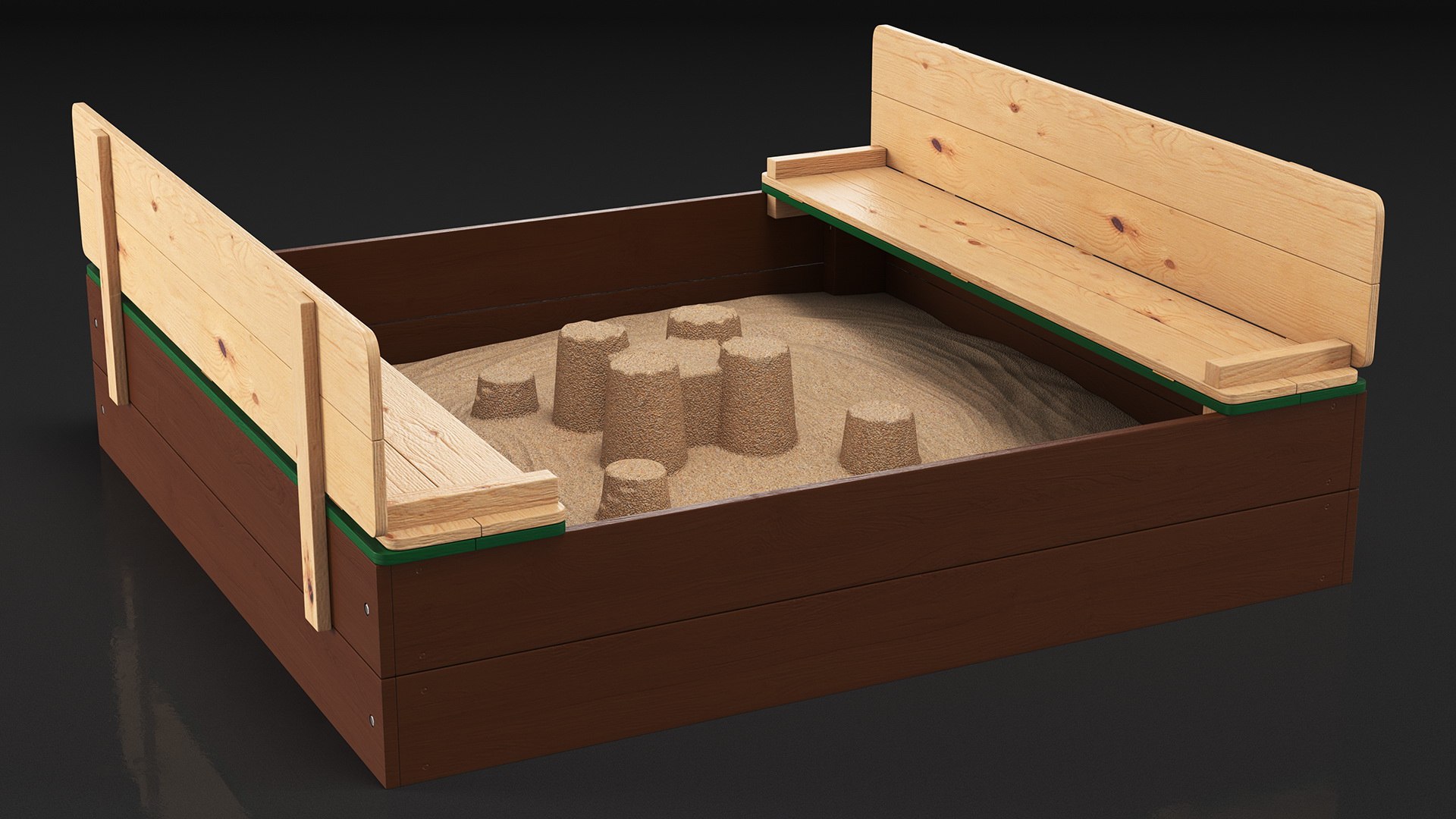 Wooden Sandbox Sand Castle 3D - TurboSquid 1621028