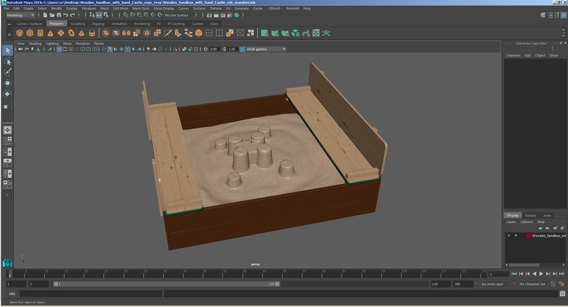 Wooden Sandbox Sand Castle 3D - TurboSquid 1621028
