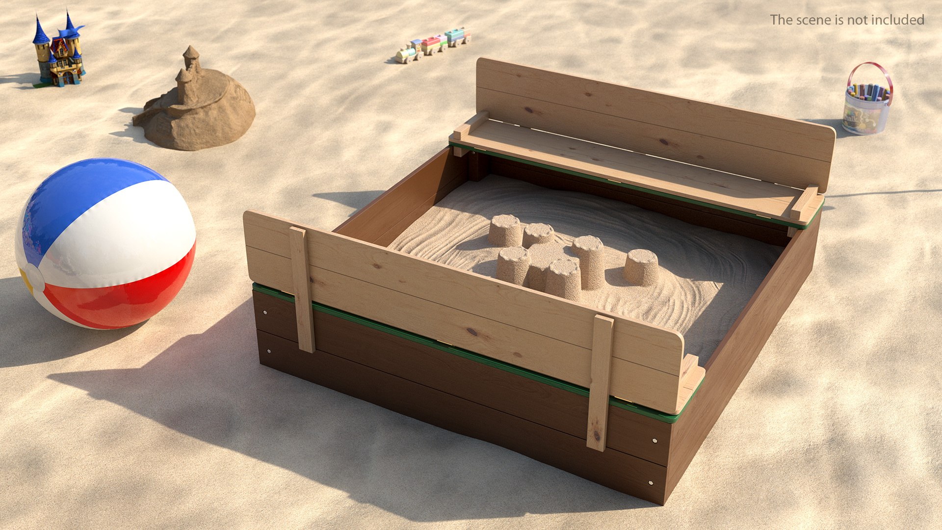 Wooden Sandbox Sand Castle 3D - TurboSquid 1621028