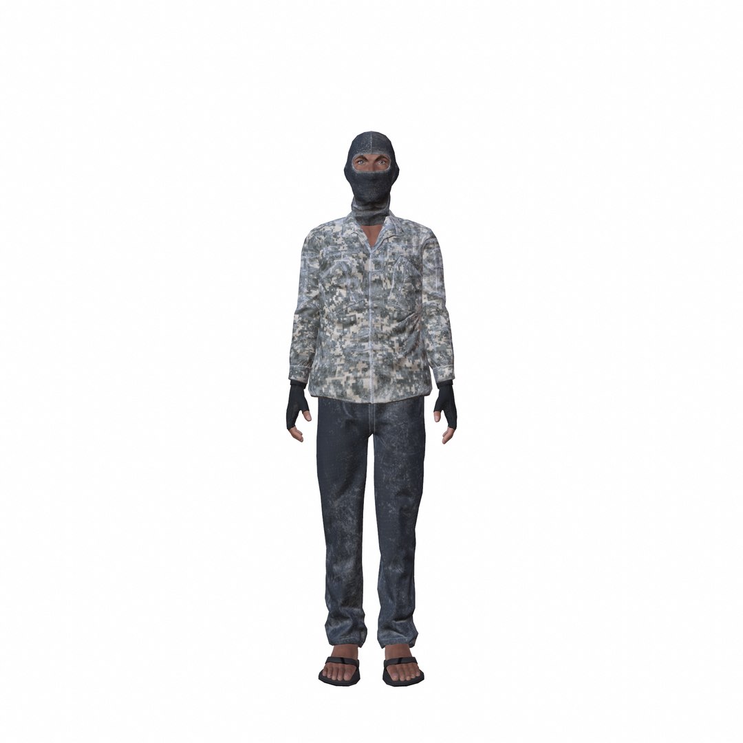 3d isis terrorist man model