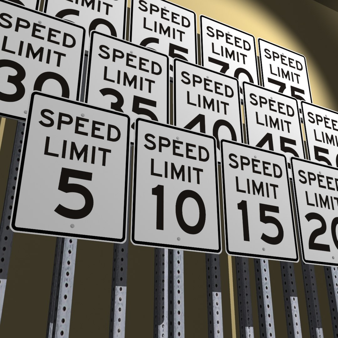 3d Speed Limit Signs Model