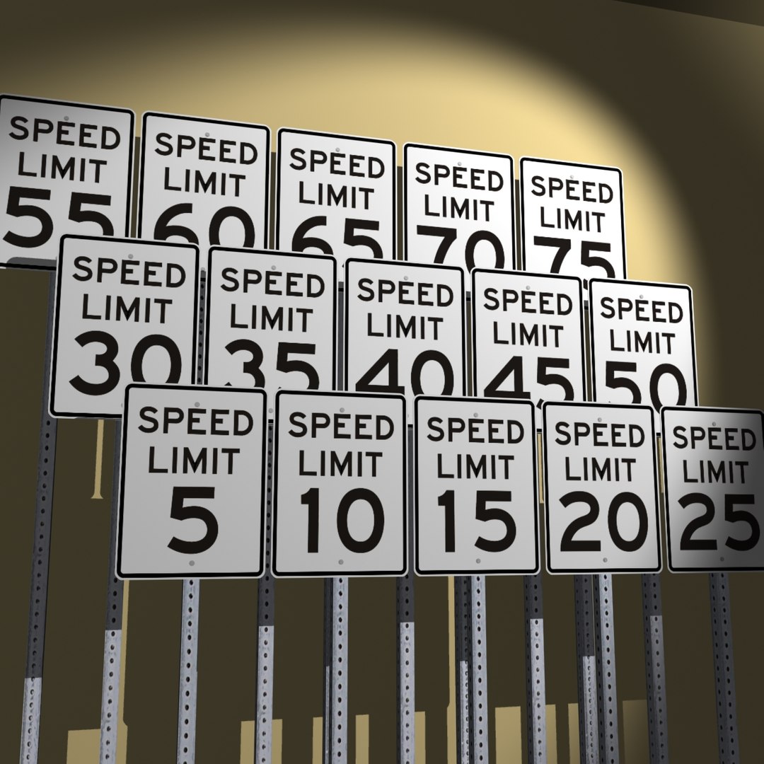 3d speed limit signs model