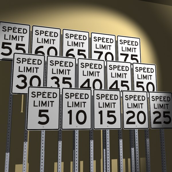 Speed sign 3D model - TurboSquid 1251518