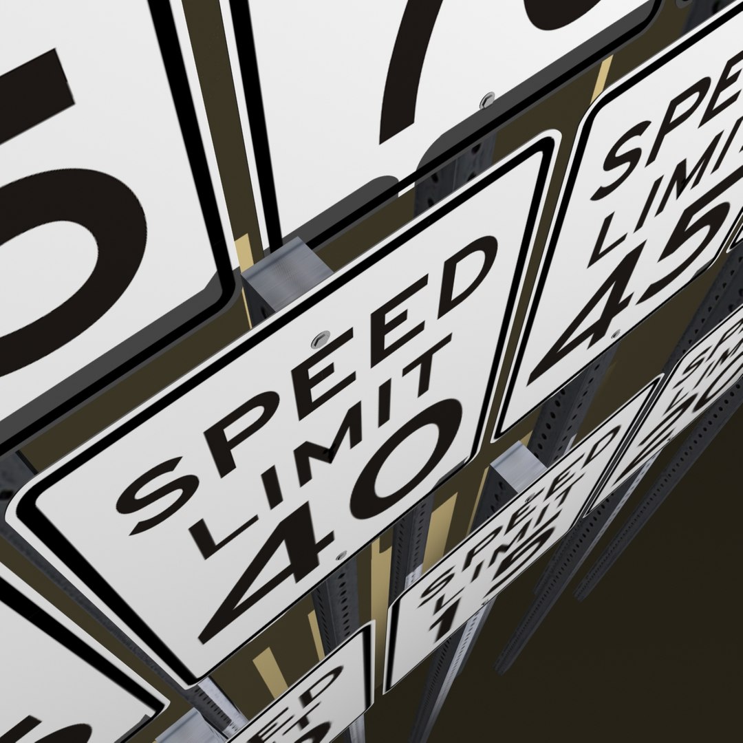 3d Speed Limit Signs Model