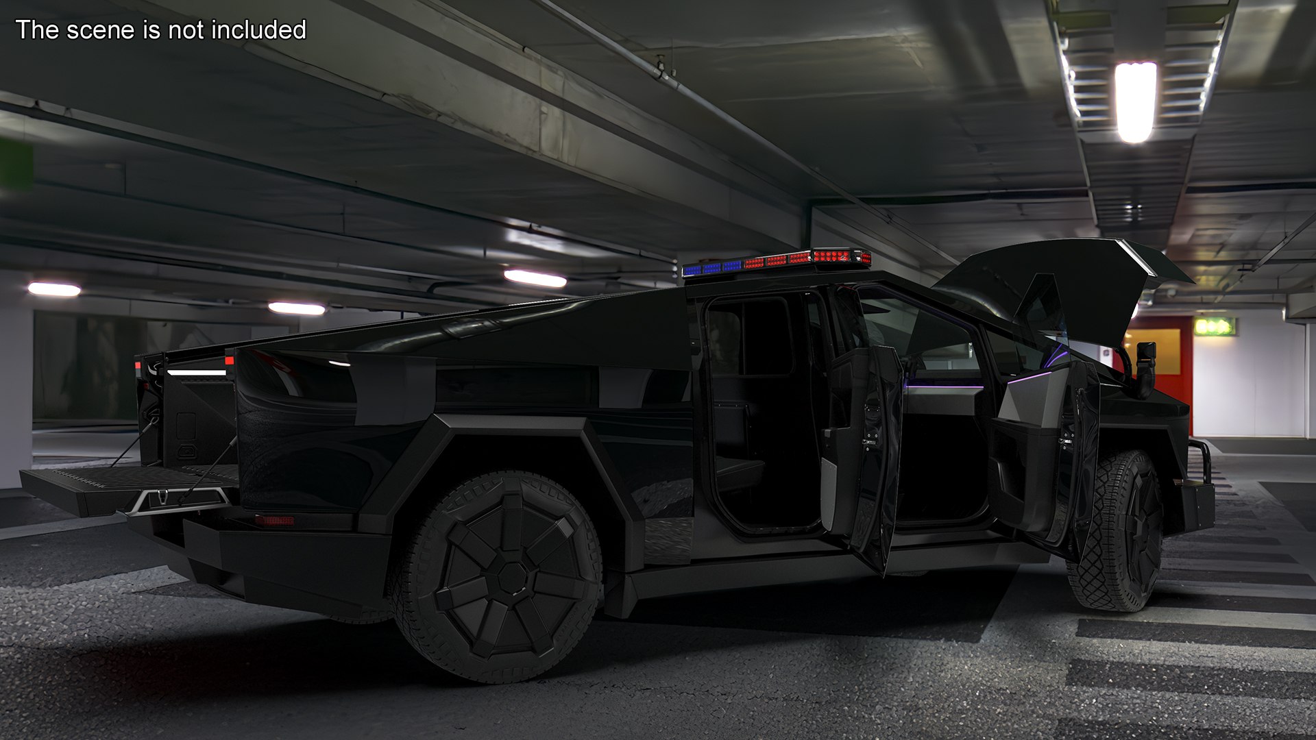 Tesla Cybertruck Police Patrol Vehicle Rigged 3D - TurboSquid 2276791