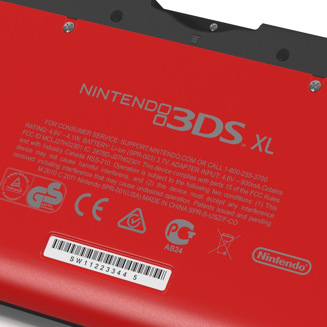 3d model nintendo xl red