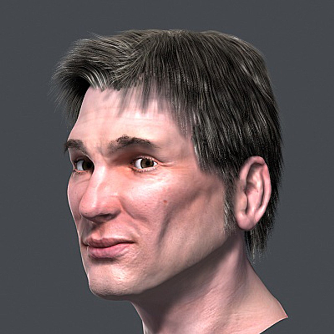 Realistic Human Head Skin 3d Obj