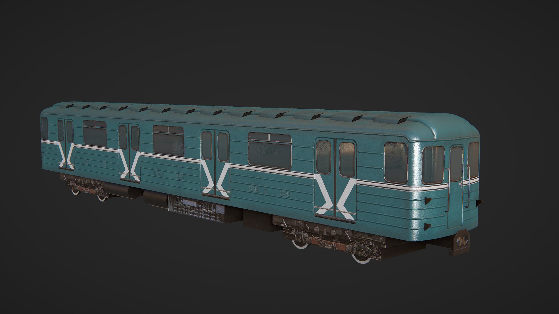 3d model of soviet subway train