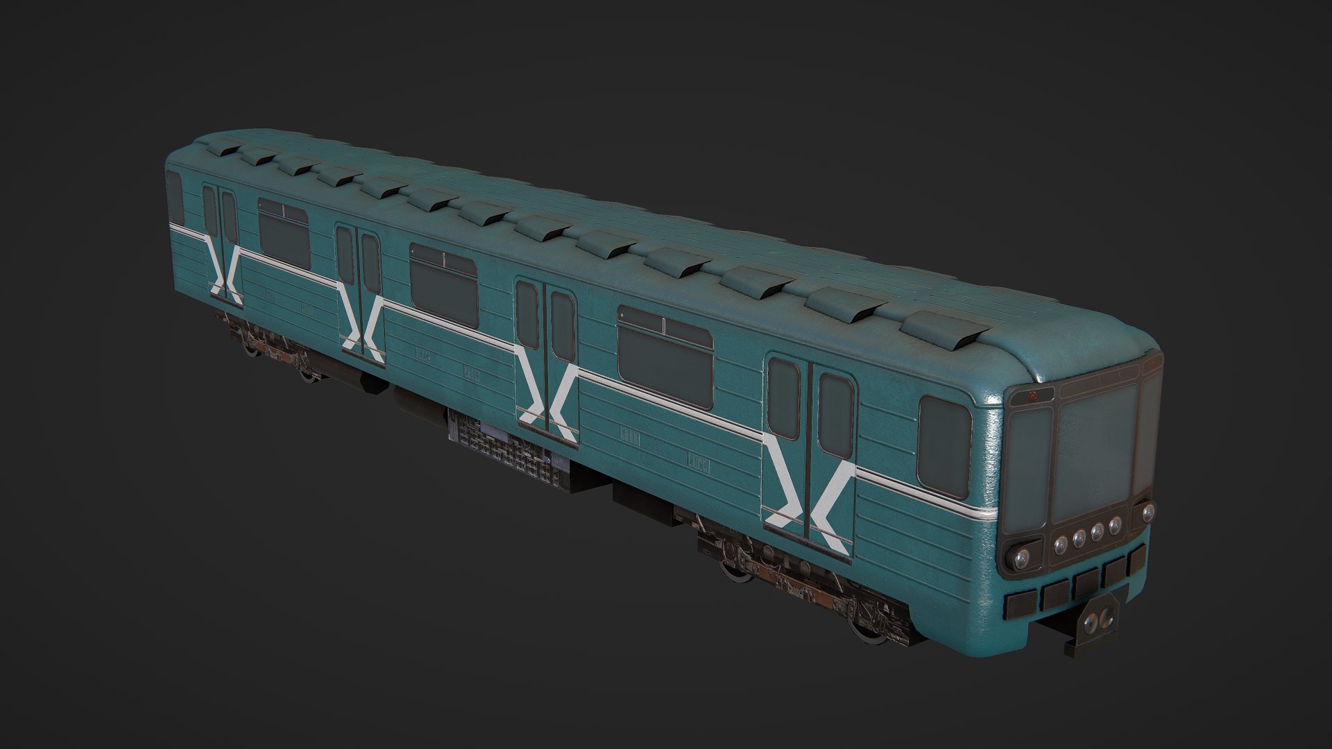 3d model of soviet subway train