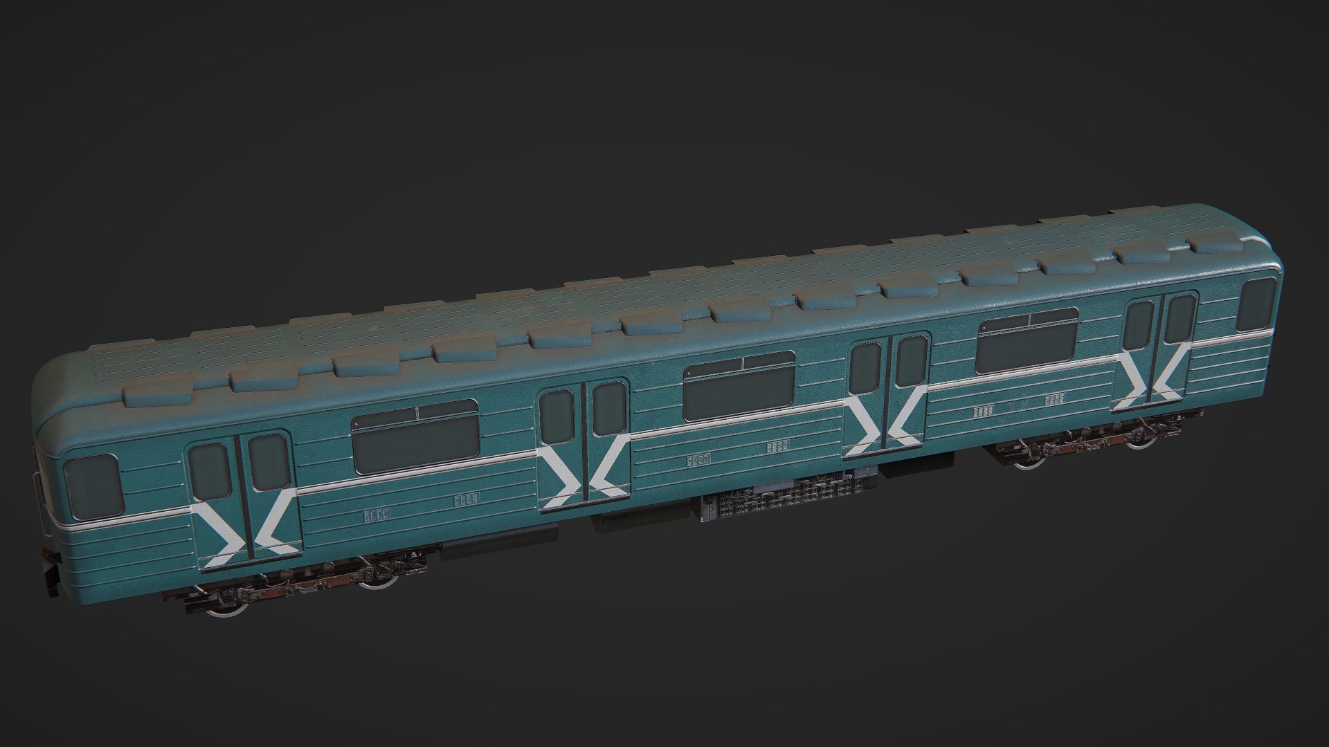 3d model of soviet subway train