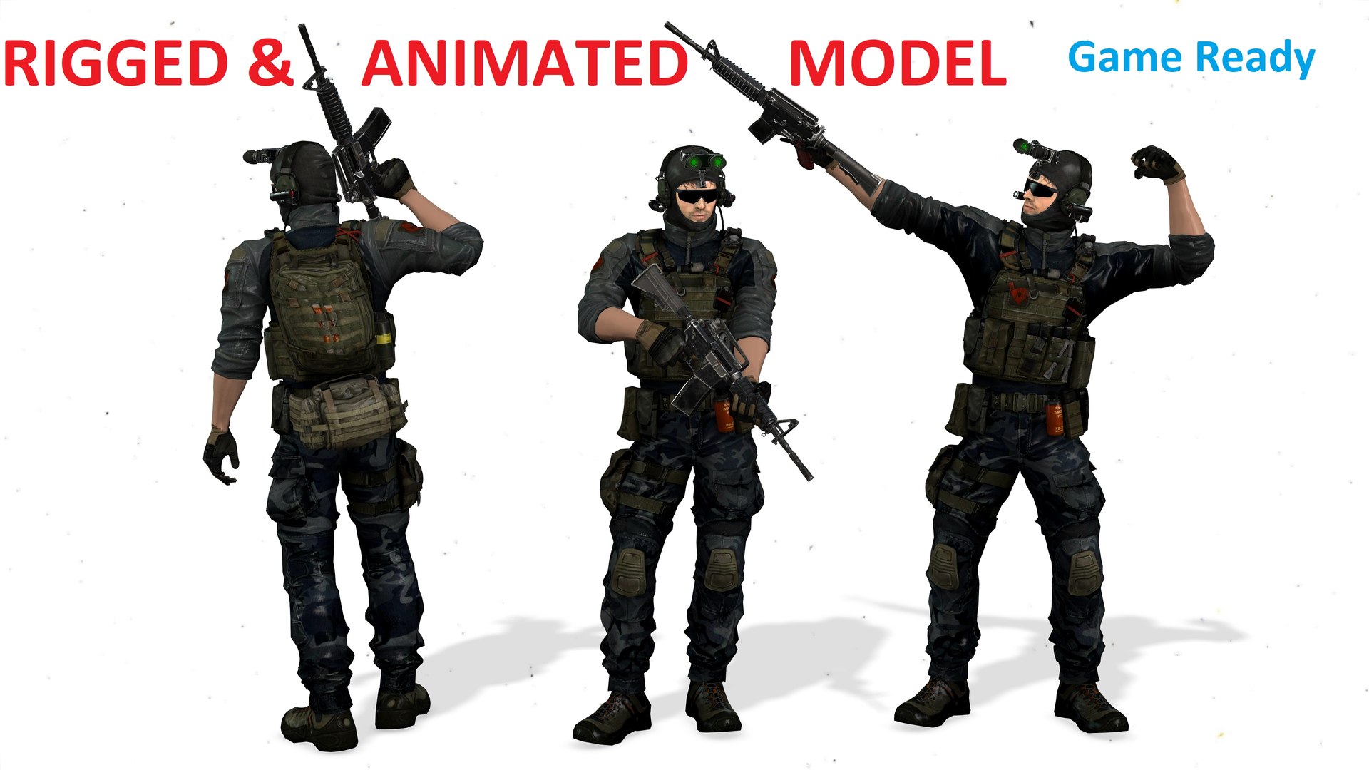 3D Realistic Soldier-military-army-3d Model-11-Rigged Character Model ...