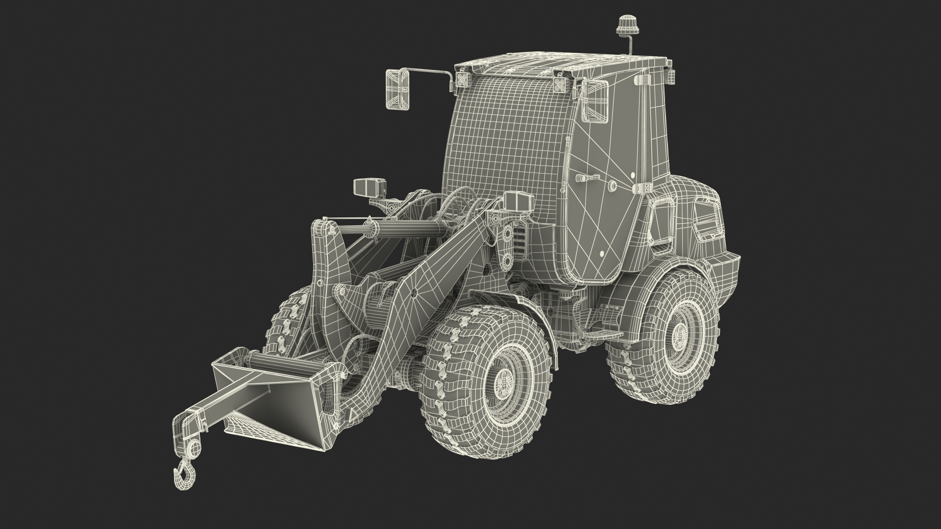 3D Model Electric Loader With Material Handling Arm Simple Interior ...